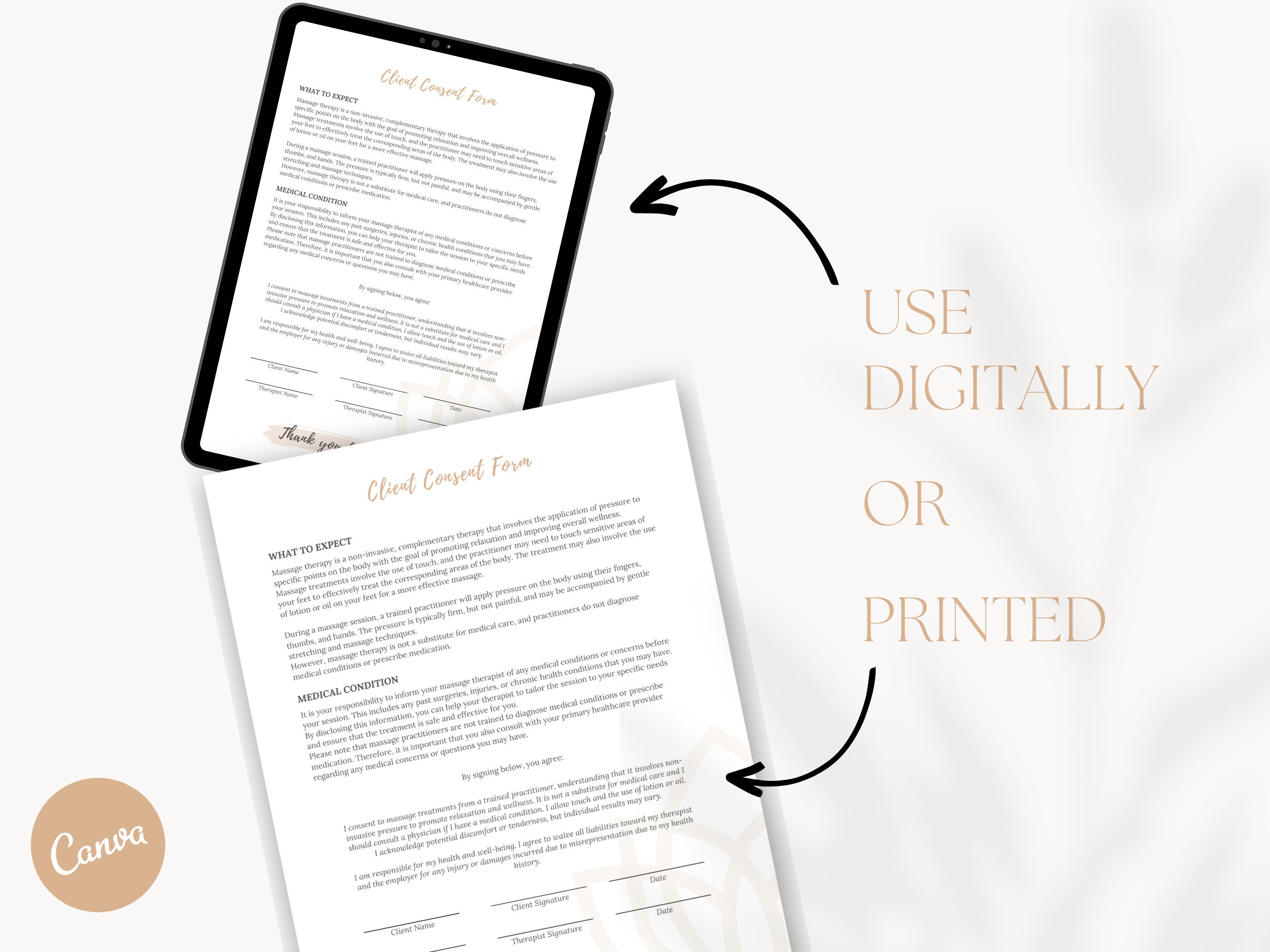 Professional Massage Therapy Forms Bundle Massage Templates Printable ...