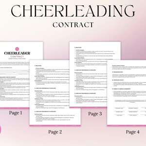 Cheerleading Contract Template: High School Program (digital Download) - Etsy