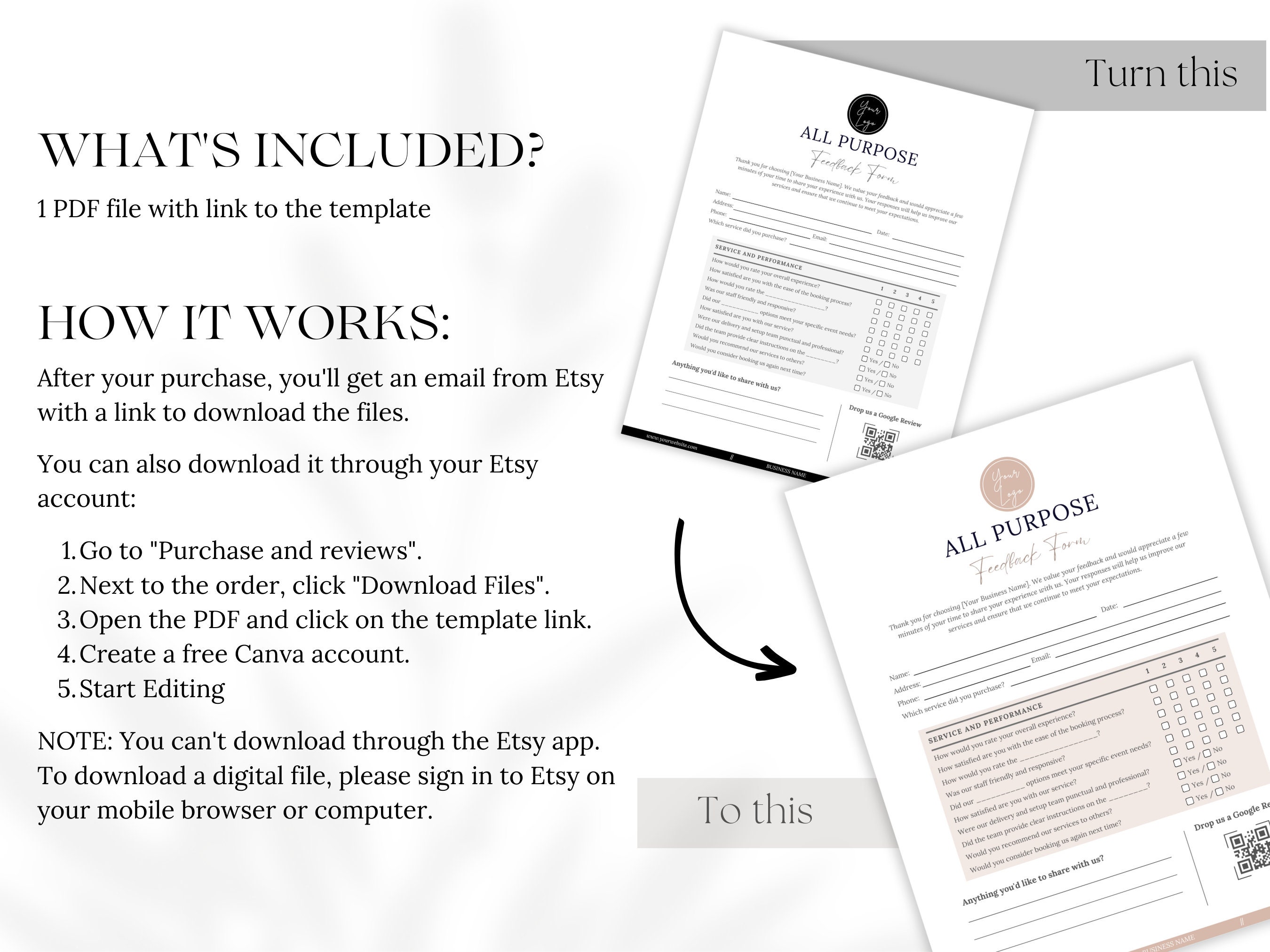 Customizable Feedback Form Template, Customer Satisfaction Survey ...