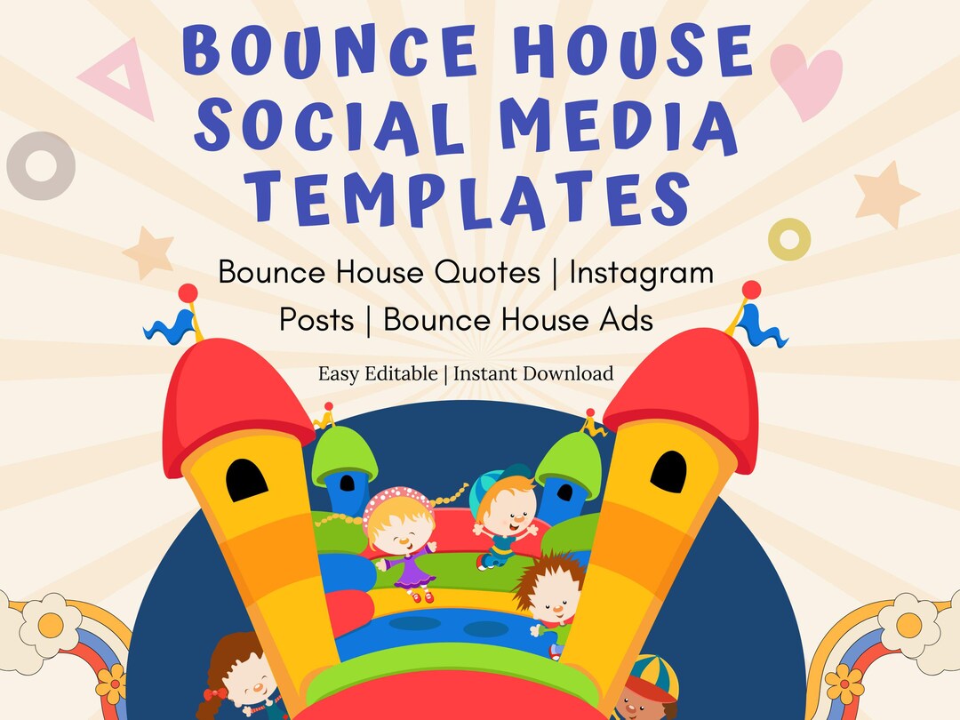 Bounce House Social Media Instagram Templates and Ads Bundle, Bounce ...