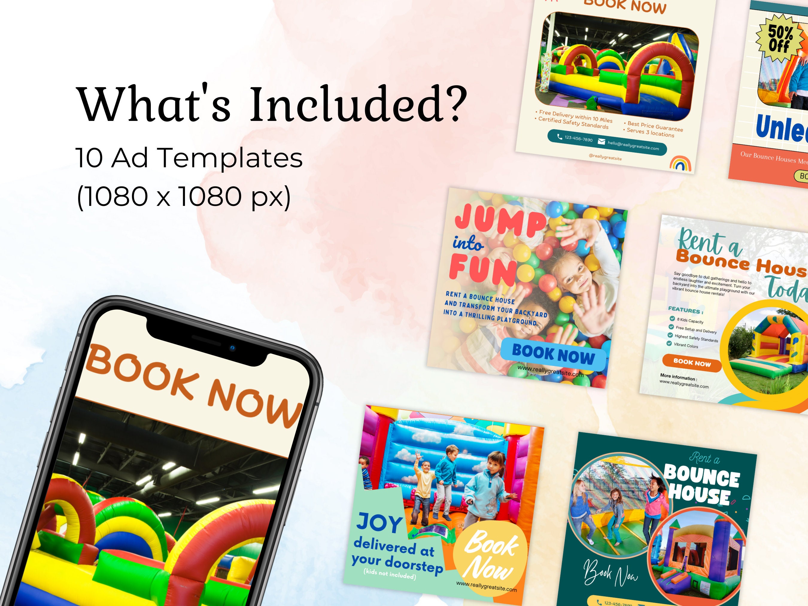 Bounce House Rental Ads: Marketing Templates for Facebook, Instagram ...