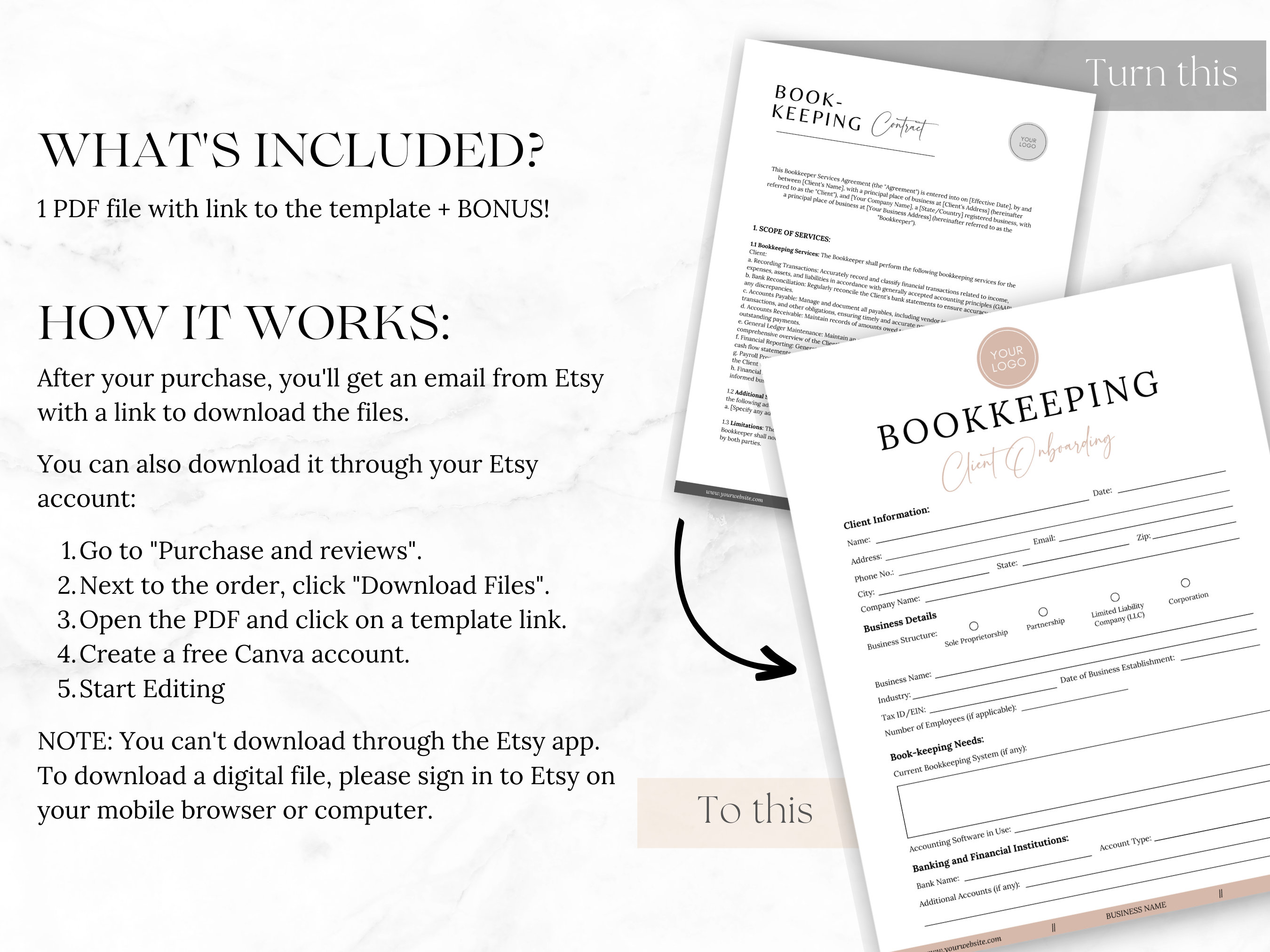 Editable Bookkeeping Contract Template: Freelancer Accounting Service ...