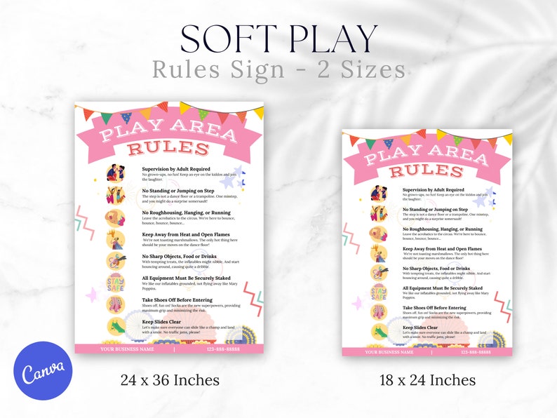 Soft Play Rules Sign | Indoor Playground House Rules Sign | Childrens ...