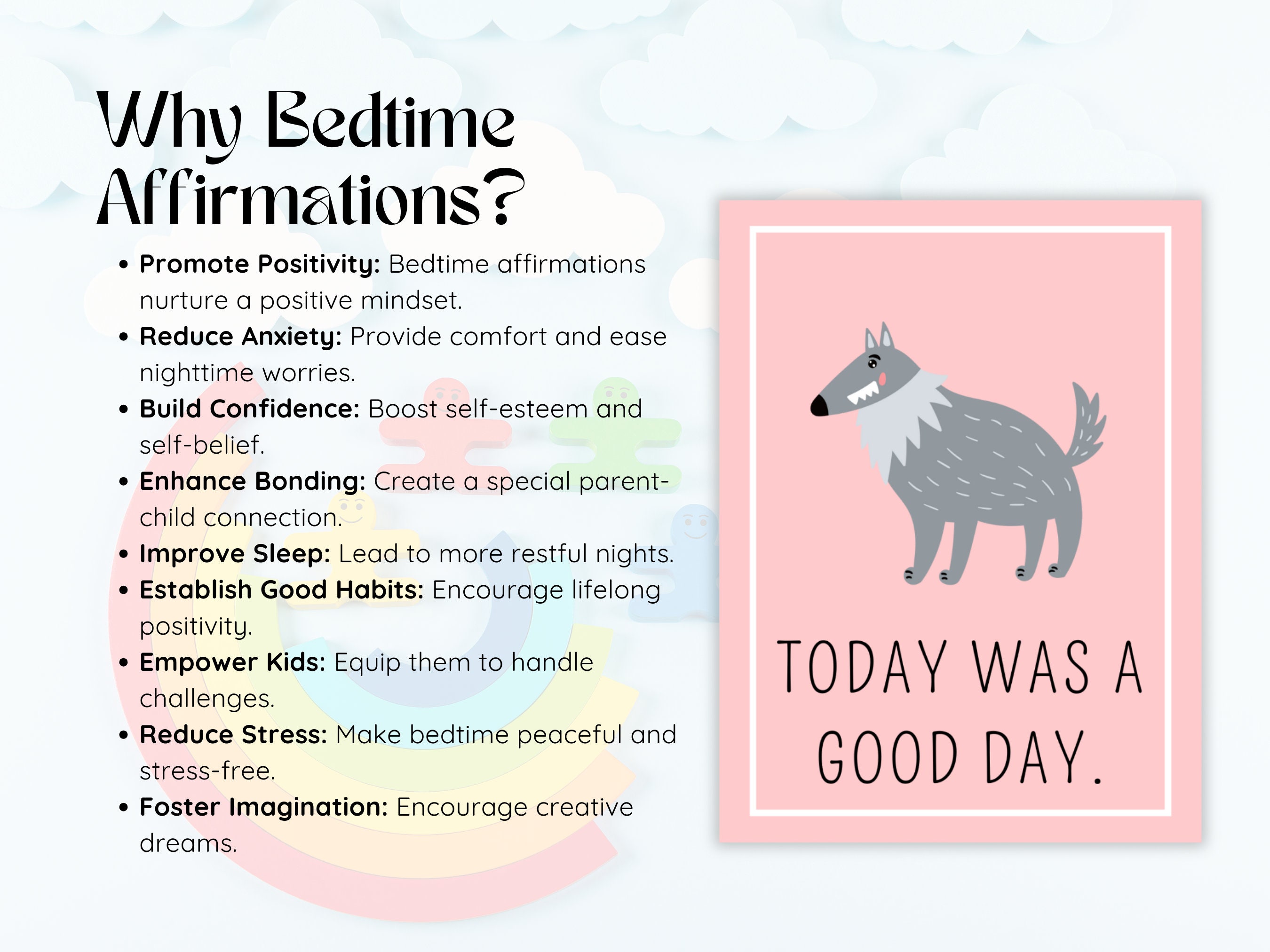 Printable Bedtime Affirmation Cards for Kids Parenting - Etsy