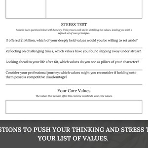 Printable Identify Core Values Worksheet, Self Exploration Worksheet ...