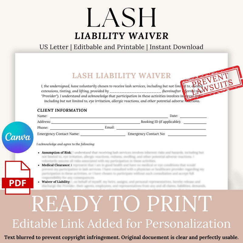 Lash Waiver Form - Etsy