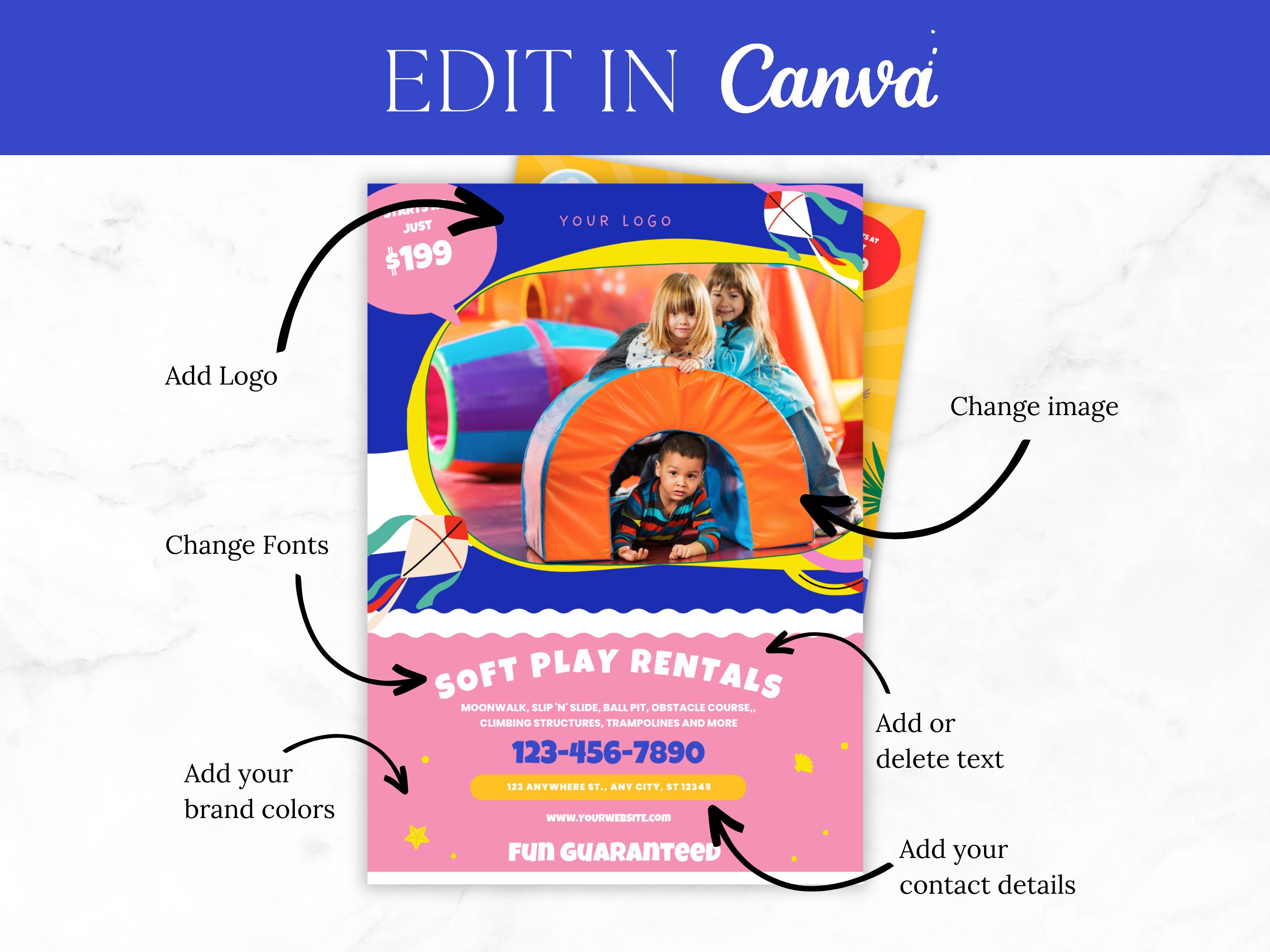 Soft Play Rental Flyer Indoor Playground Ball Pit Rental Flier Bounce ...