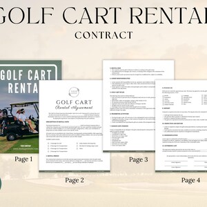 Golf Cart Rental Contract Template: Customizable Liability Waiver ...