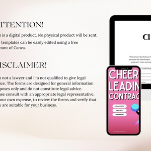 Cheerleading Contract Template: High School Program (digital Download) - Etsy