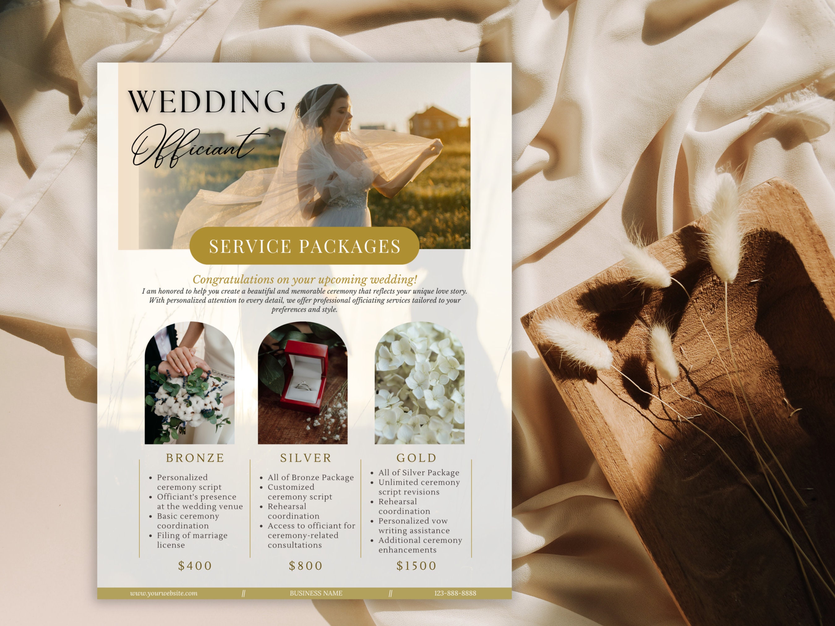 Wedding Officiant Flyer, Wedding Registrar Services, Nuptial Business ...