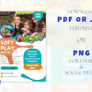 Soft Play Rental Flyer Indoor Playground Ball Pit Rental Flier Bounce ...