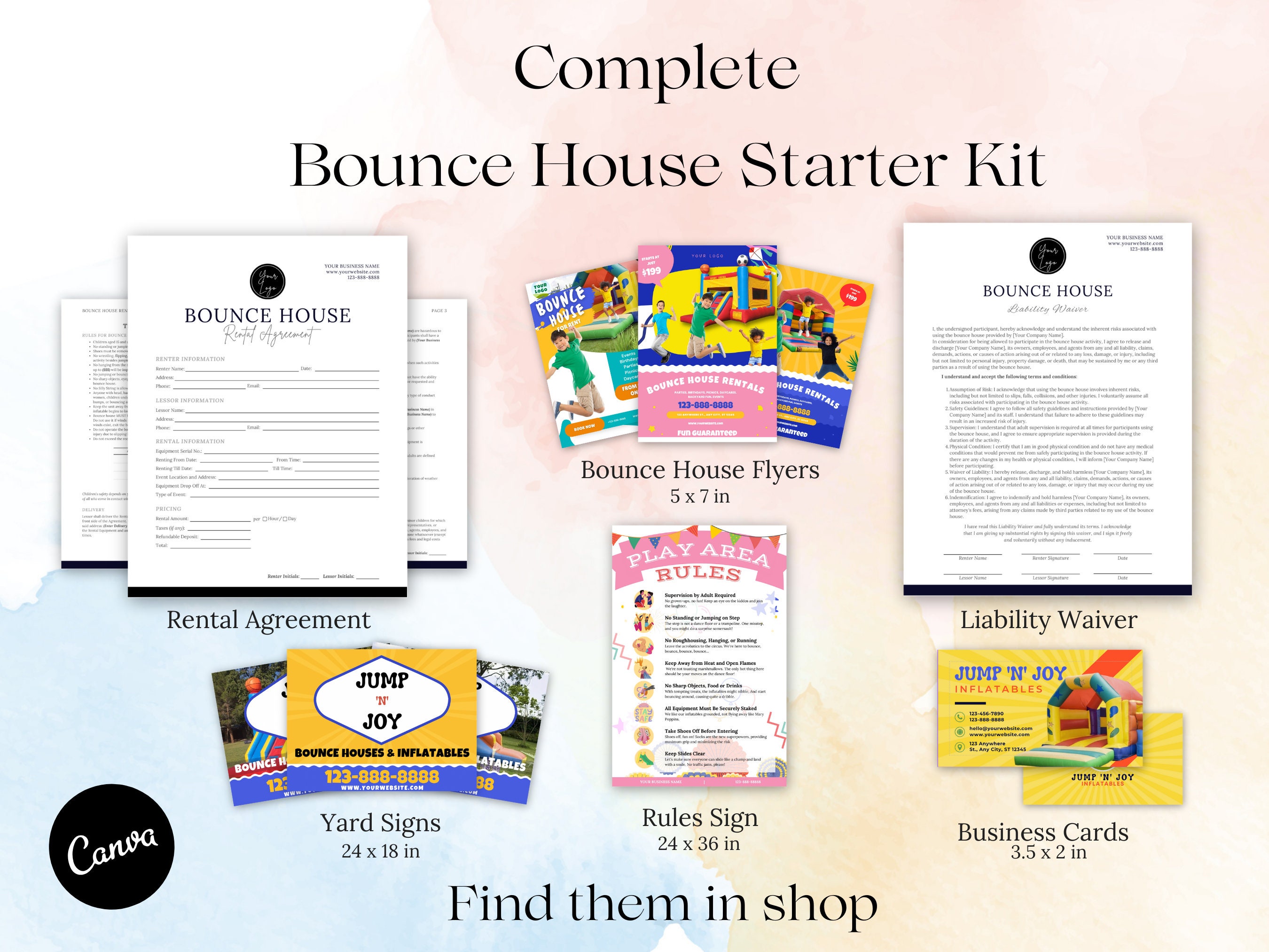 Bounce House Rental Ads: Marketing Templates for Facebook, Instagram ...