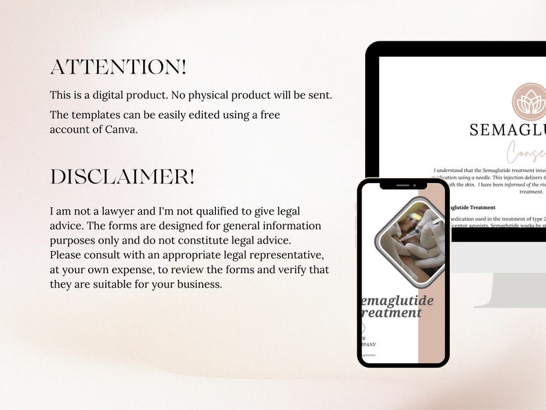 Semaglutide Treatment Form Bundle: Editable Injection Forms (digital ...