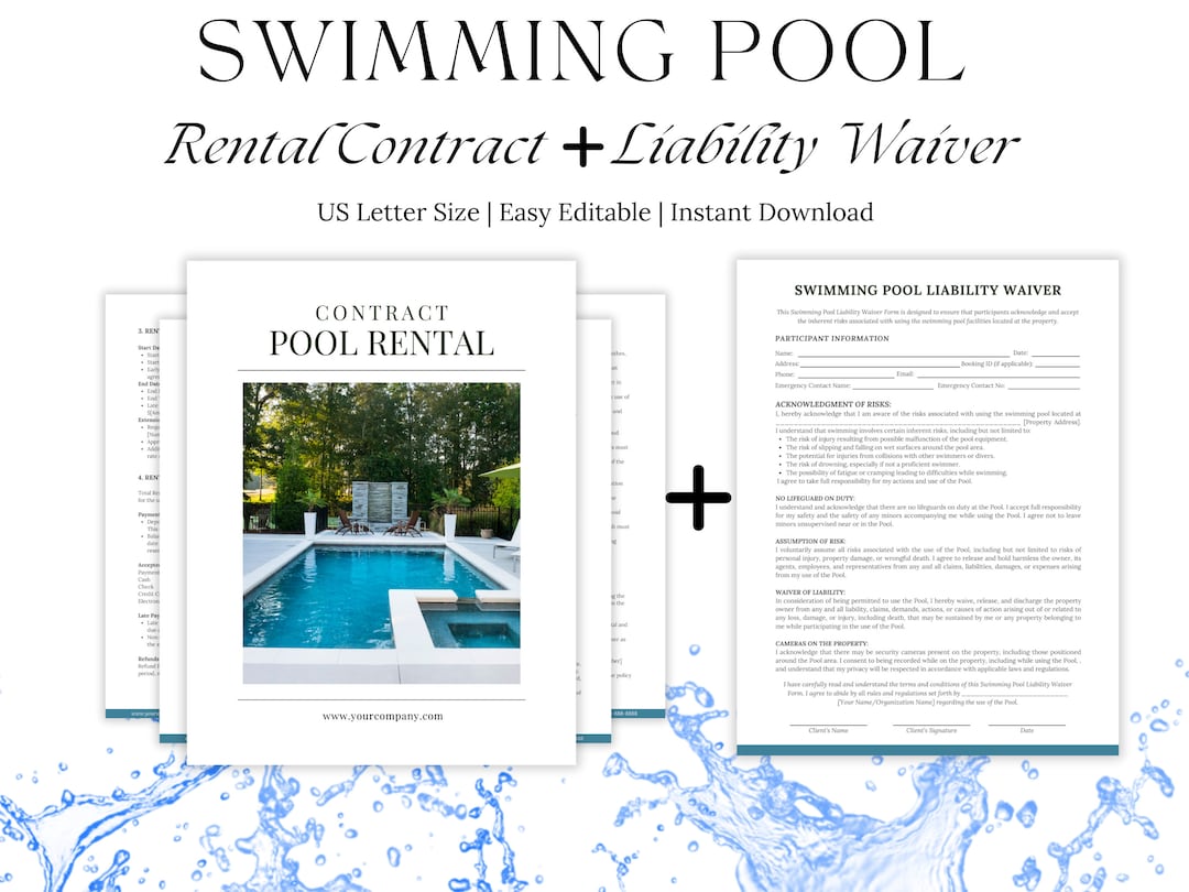 Swimming Pool Rental Contract & Liability Waiver (digital Download) - Etsy