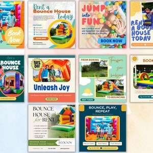 Bounce House Rental Ads: Marketing Templates for Facebook, Instagram ...