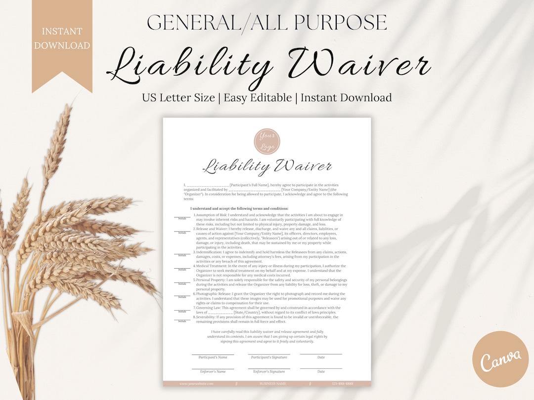 All Purpose Liability Waiver Template, General Release of Liability ...
