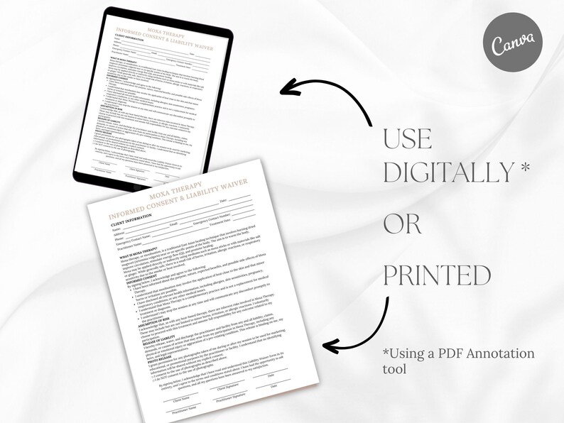 Printable Moxa Therapy Consent Form: Acupuncturist Liability Waiver ...