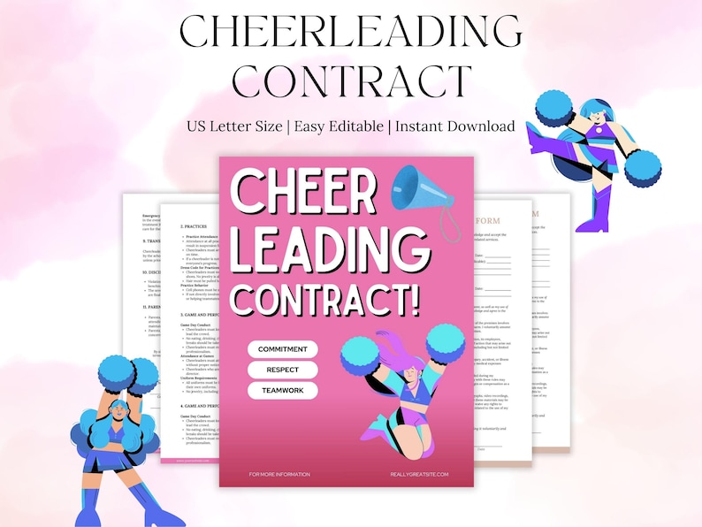 Cheerleading Contract Template: High School Program (digital Download) - Etsy