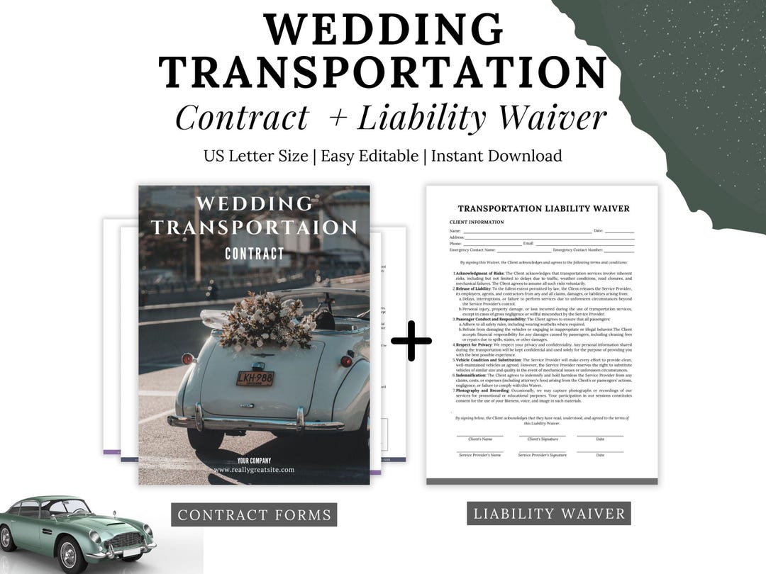 Editable Wedding Transportation Contract Template: Limo, Car Rental (US ...