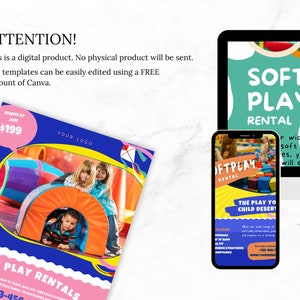 Soft Play Rental Flyer Indoor Playground Ball Pit Rental Flier Bounce ...