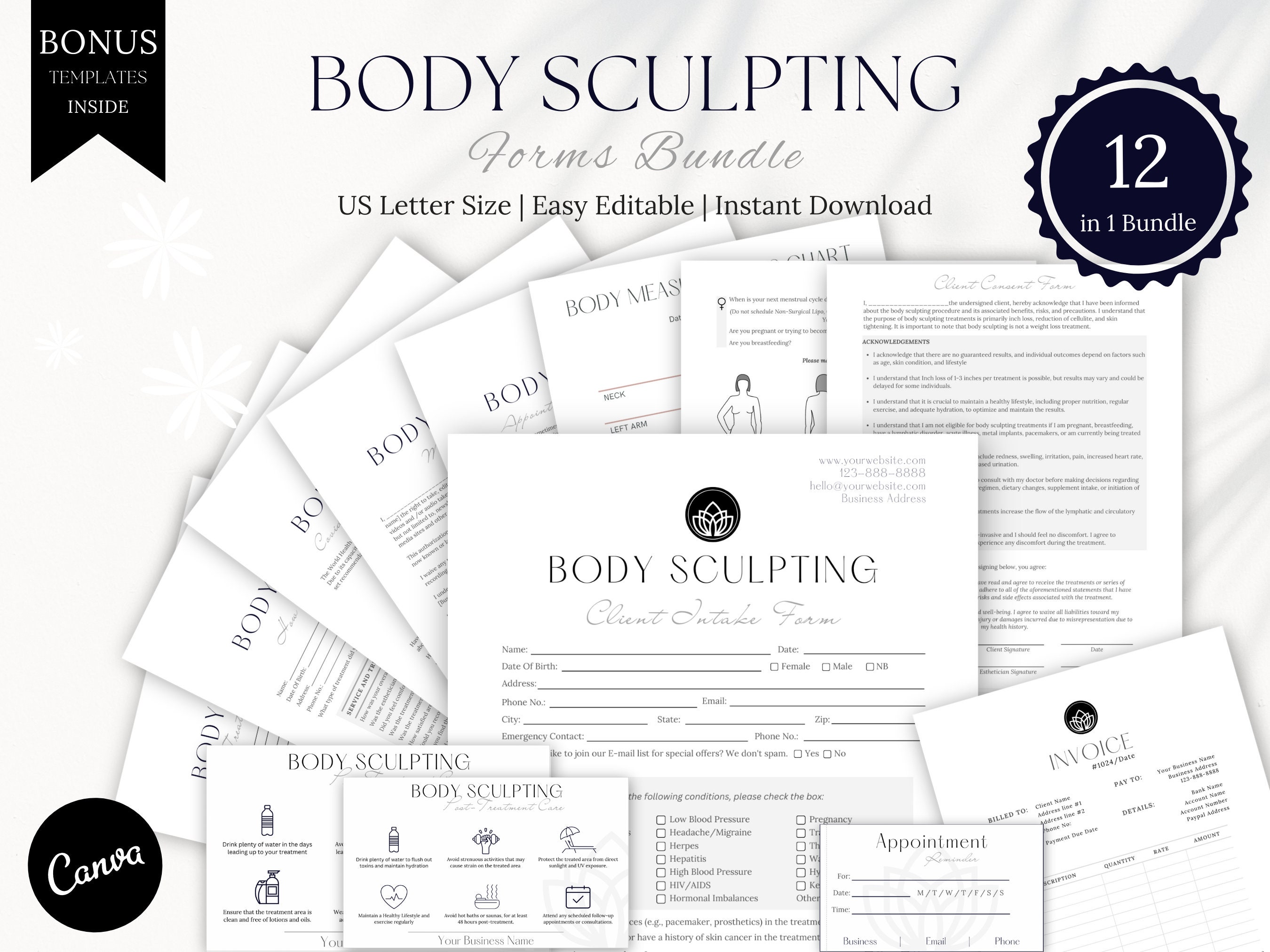 Body Sculpting Forms Fat Reduction Treatment Template Body - Etsy