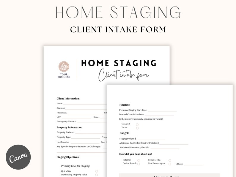 Editable Home Staging Contract Template: Real Estate Business Form ...