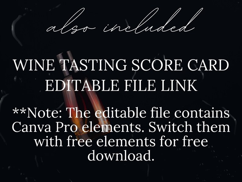 Printable Wine Tasting Score Cards, 3 Elegant Designs to Choose From ...