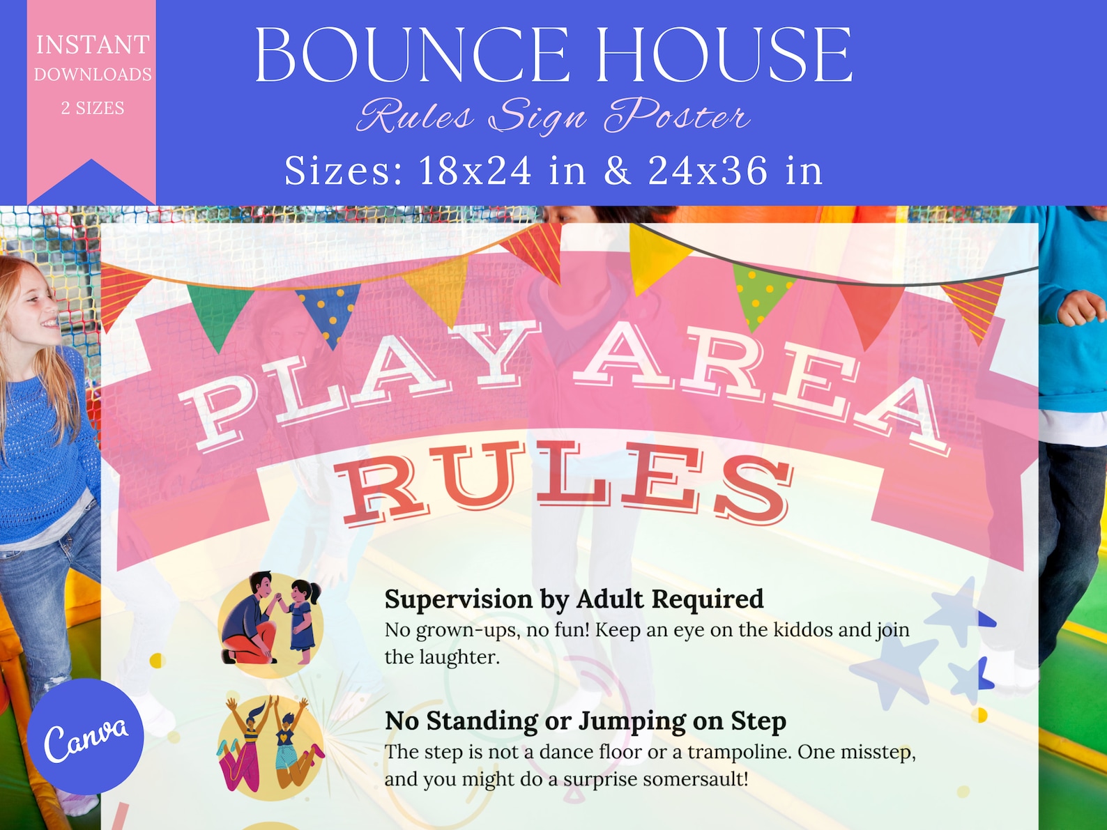 Outdoor Bounce House Rules Sign | Printable Kids Play Rules | Soft Play ...