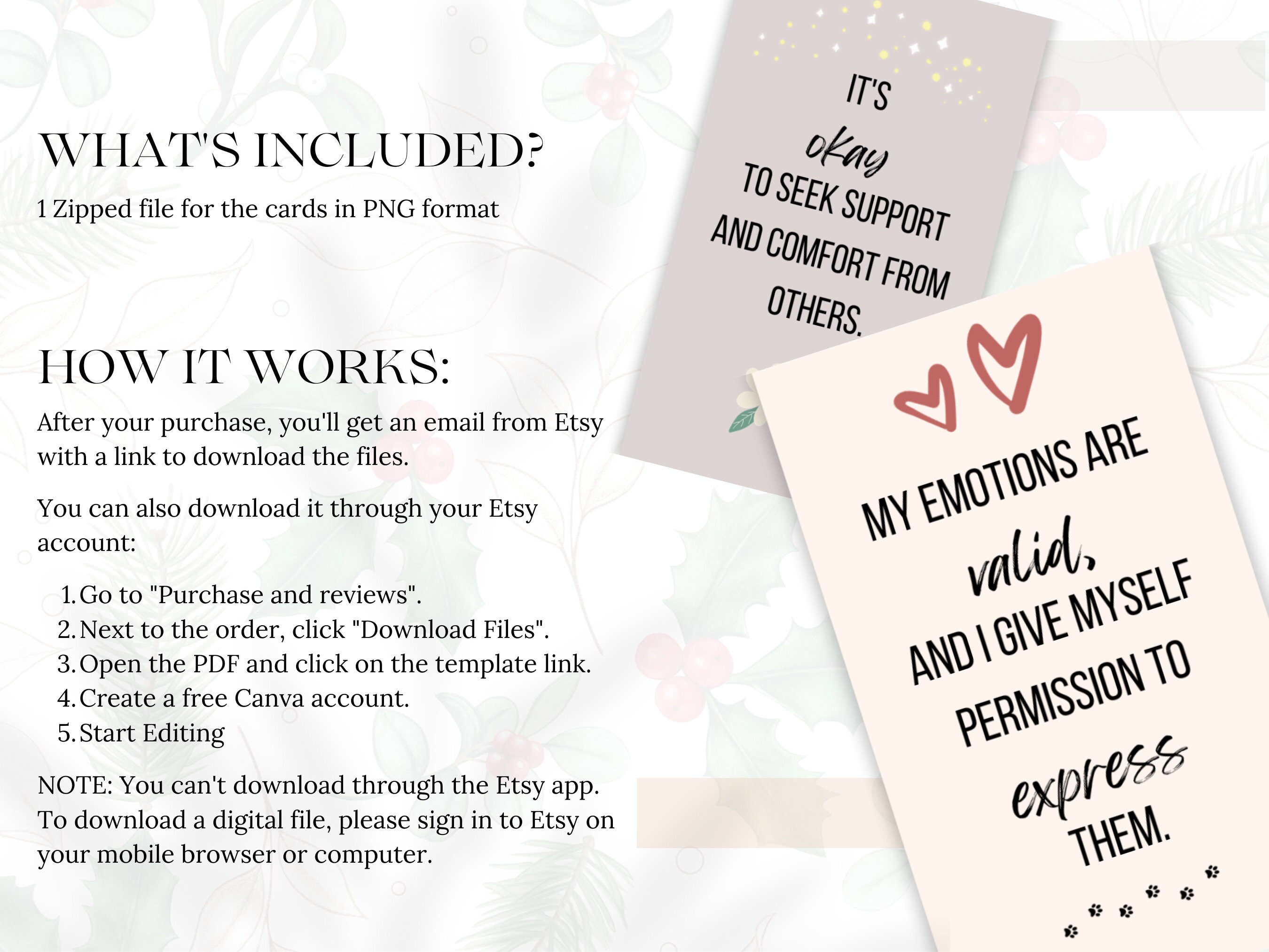 Printable Grief Affirmation Cards for Peace Acceptance and - Etsy