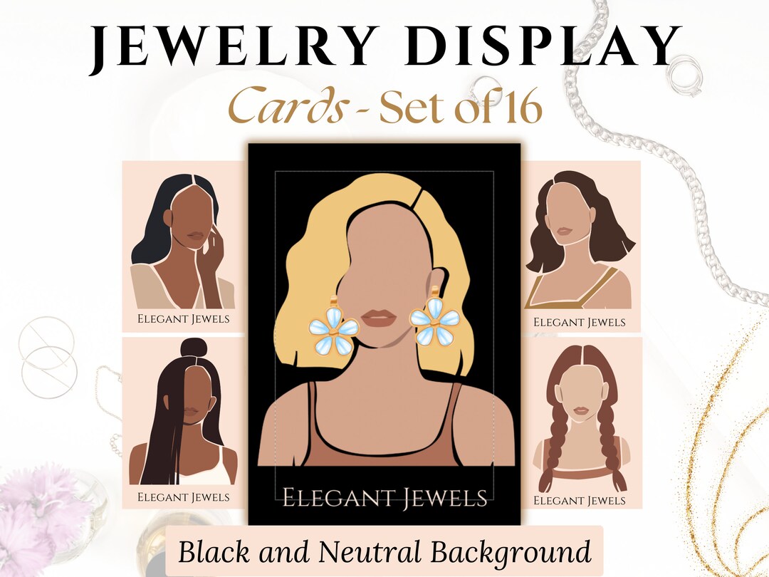 Faceless Model Jewelry Display Cards | Earring Cards, Jewelry Display ...