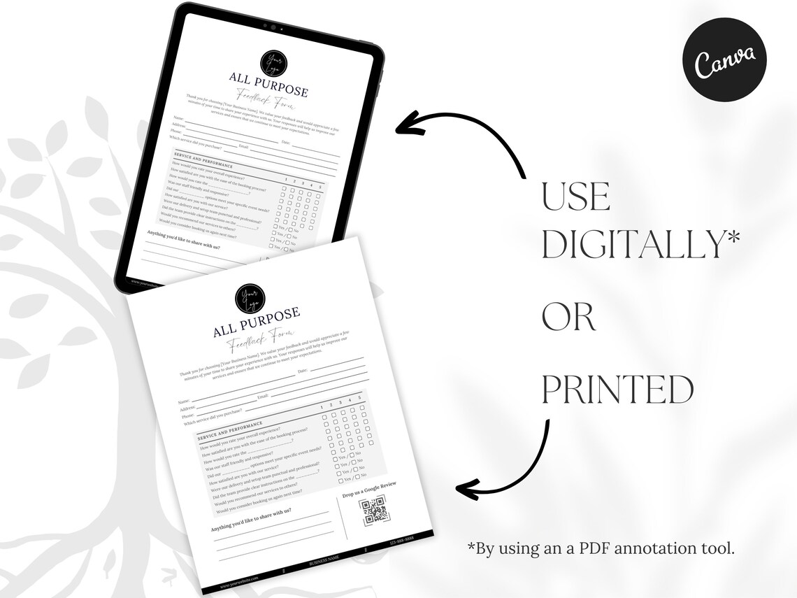 Customizable Feedback Form Template, Customer Satisfaction Survey ...