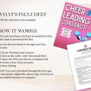 Cheerleading Contract Template: High School Program (digital Download) - Etsy