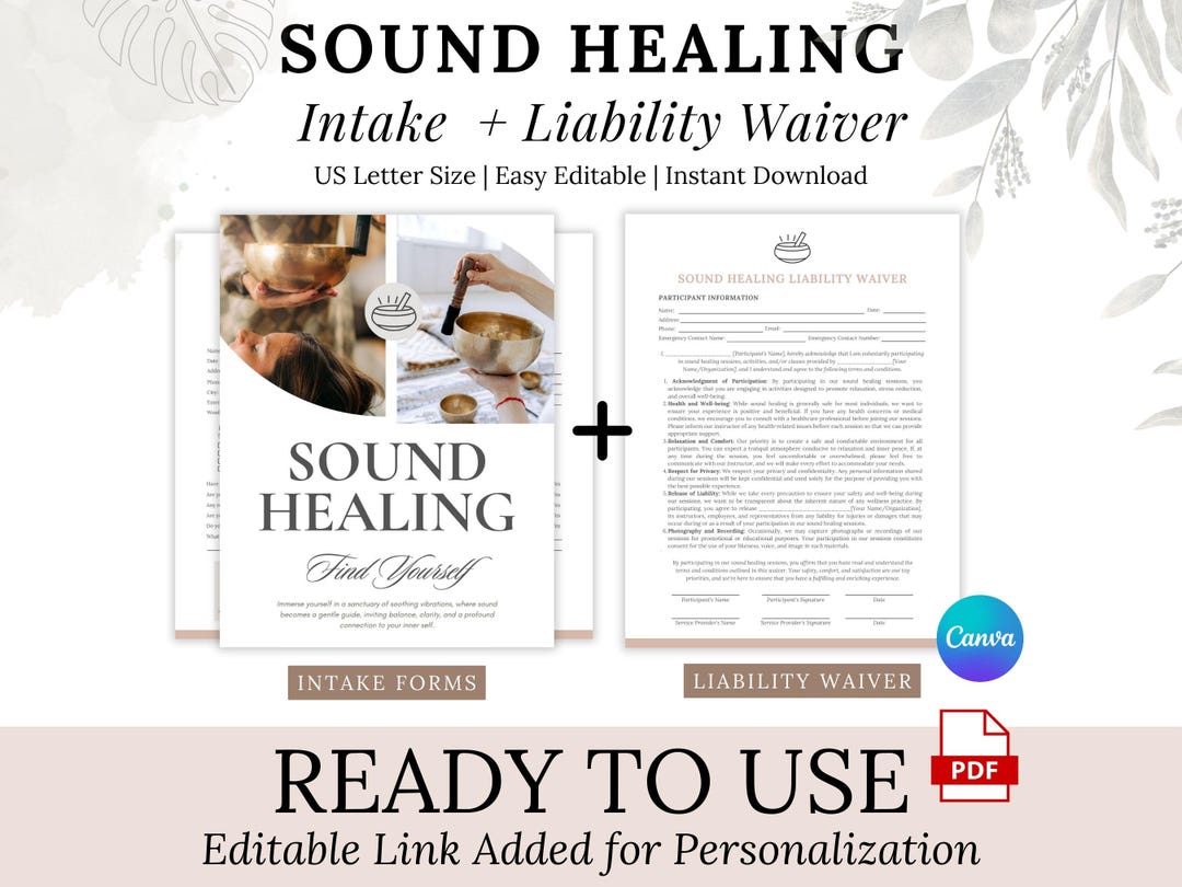 Sound Healing Intake Form Templates, Consent Form, Liability Waiver of ...