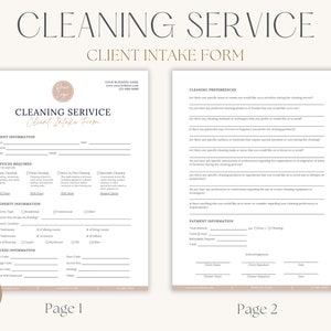 Editable Cleaning Service Forms Bundle: Client Intake, Checklist ...
