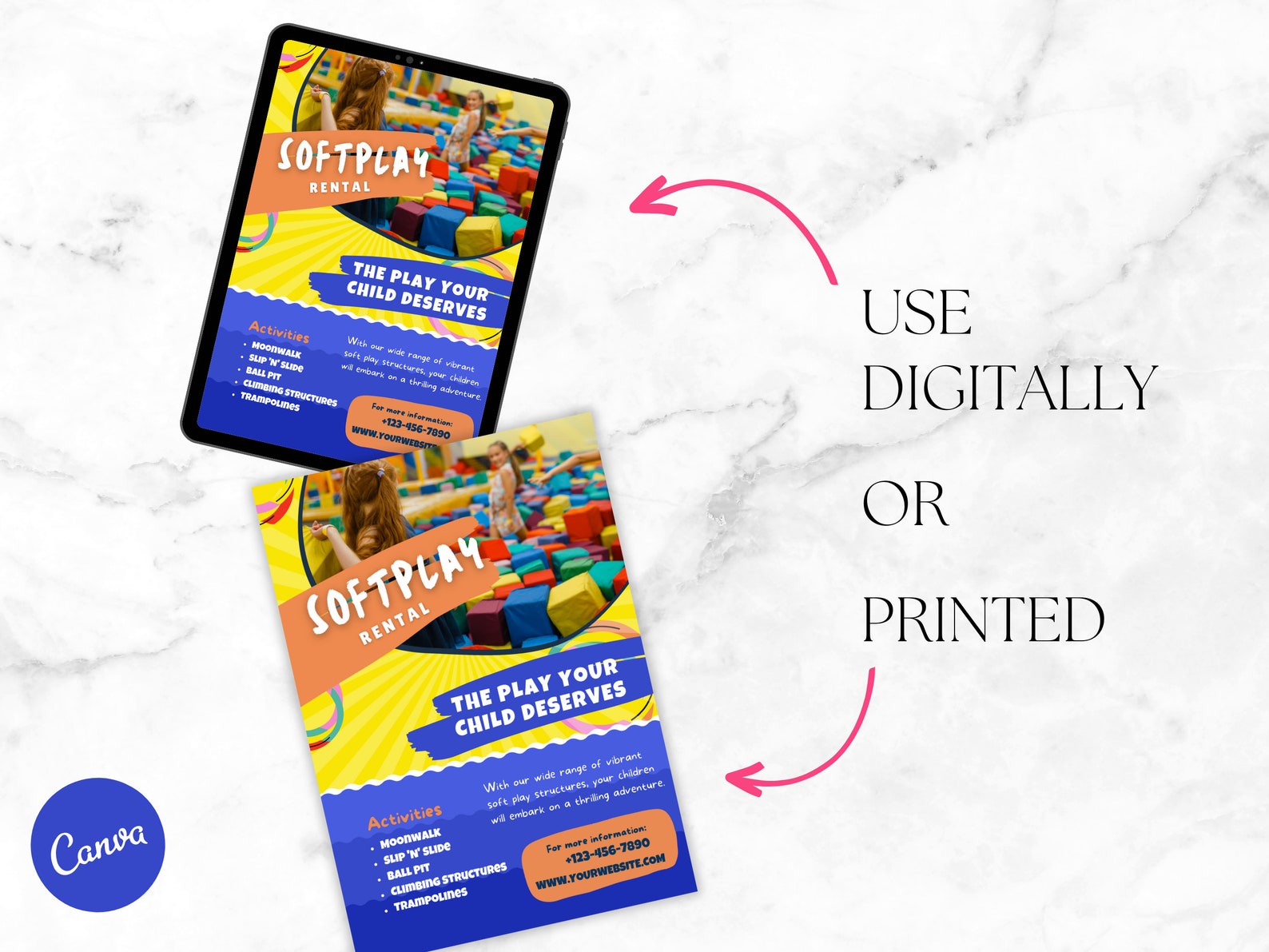 Soft Play Business Flyer Template: Inflatable Rentals (digital Download ...