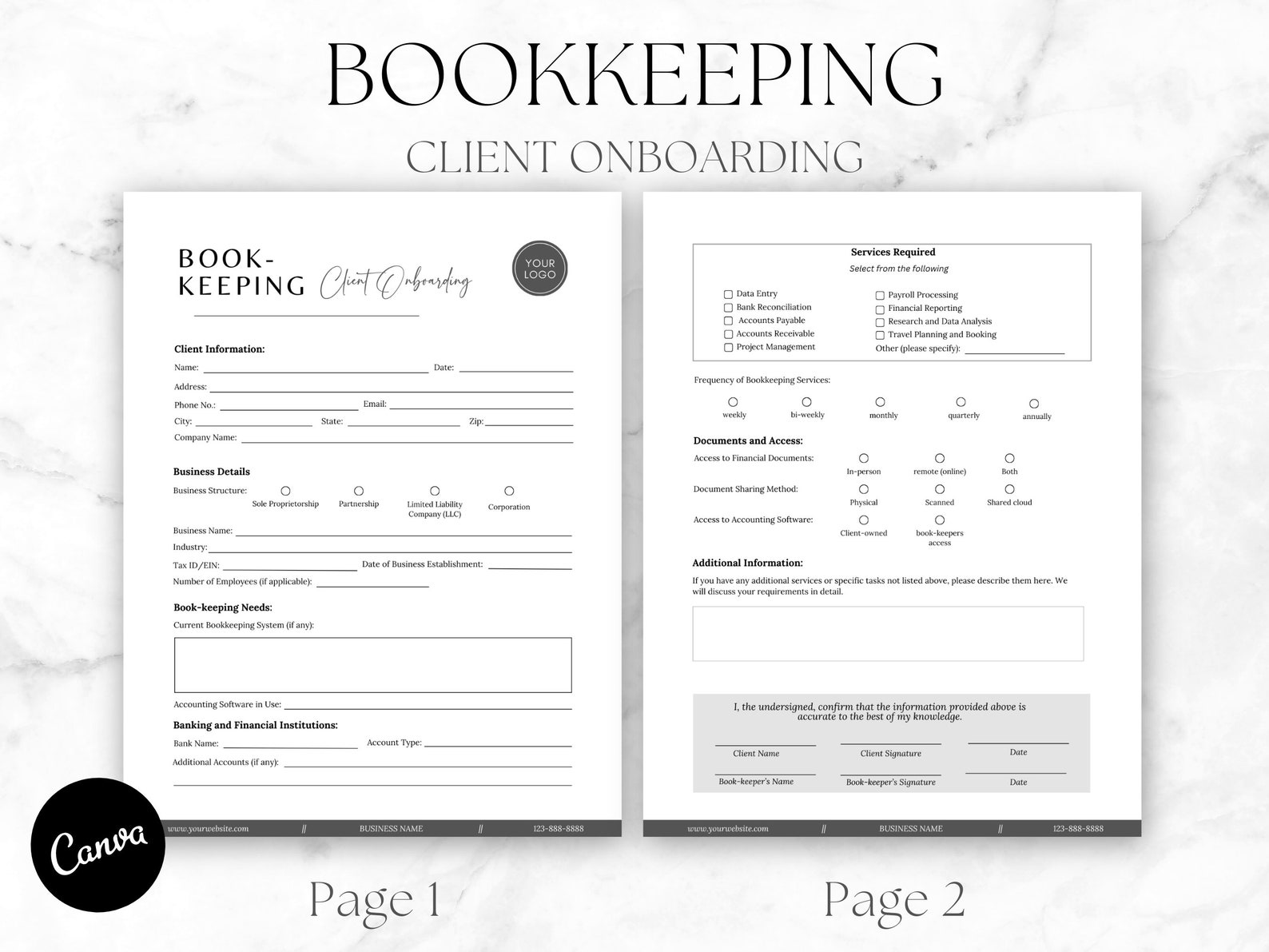Editable Bookkeeping Contract Template: Freelancer Accounting Service ...