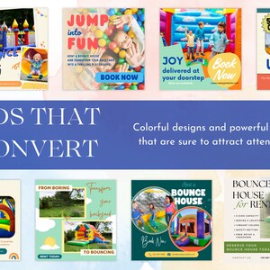 Bounce House Rental Ads: Marketing Templates for Facebook, Instagram ...