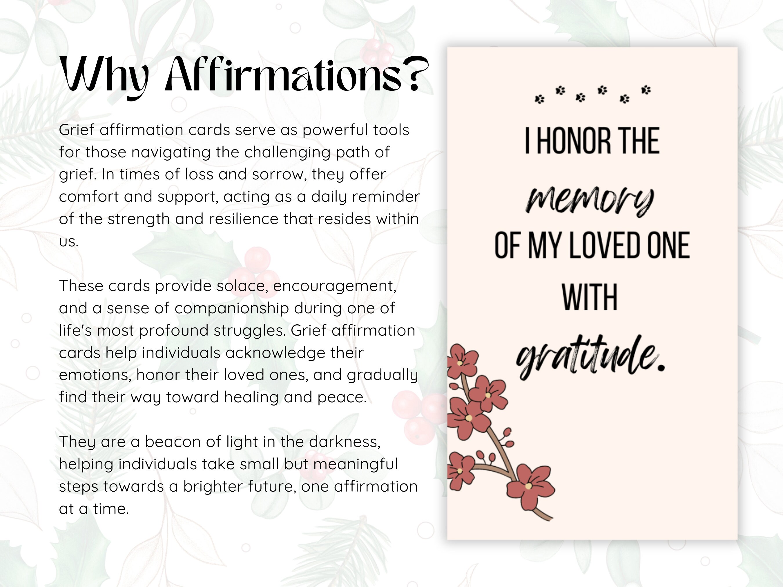 Printable Grief Affirmation Cards for Peace, Acceptance, and Hope ...
