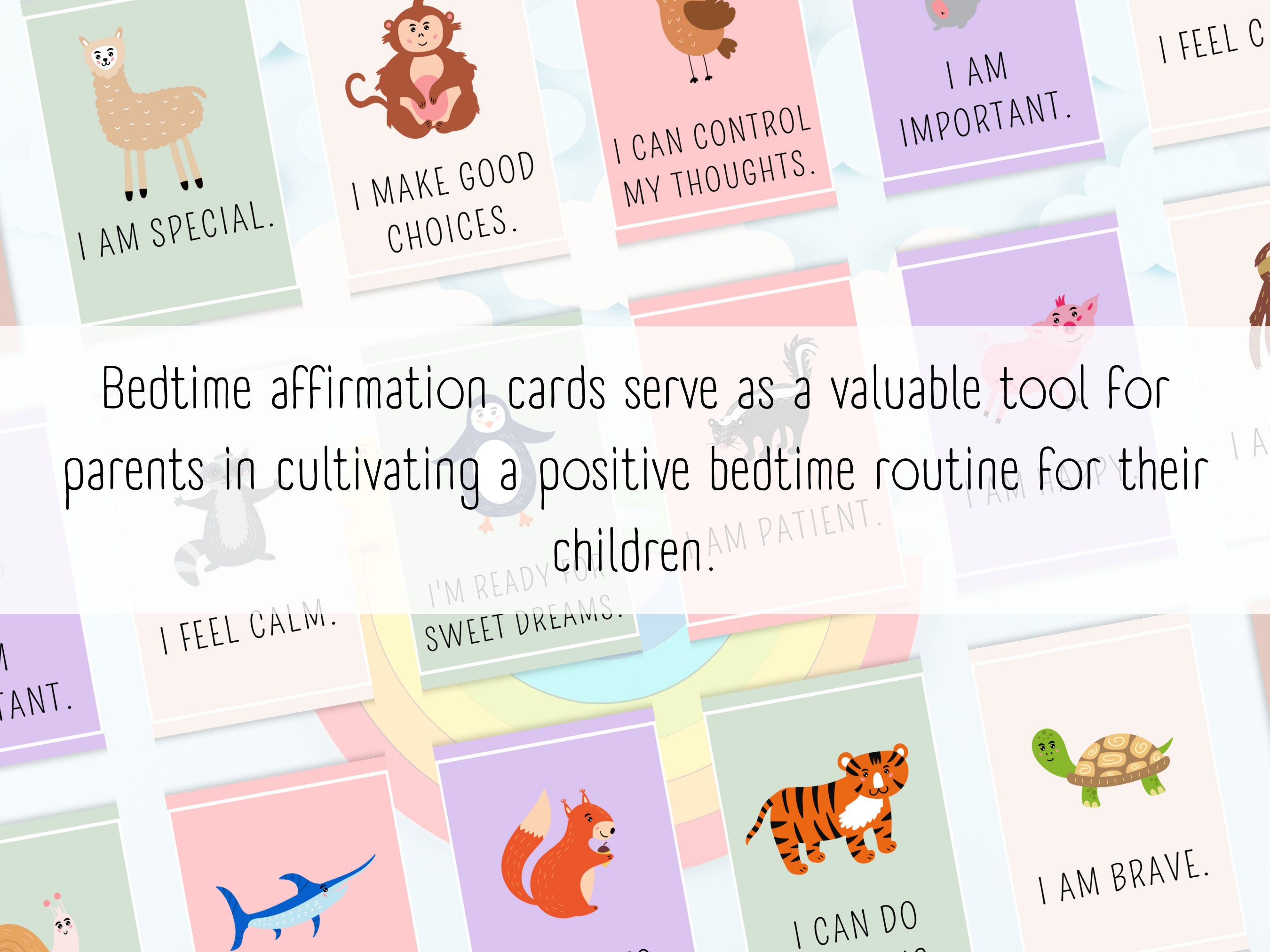 Printable Bedtime Affirmation Cards for Kids Parenting - Etsy