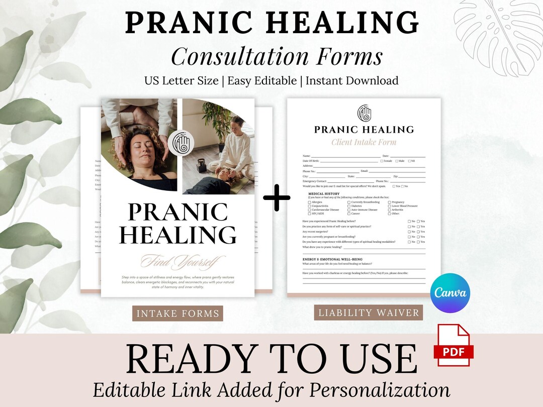 Pranic Healing Client Intake Form, Energy Healing Consultation Template ...