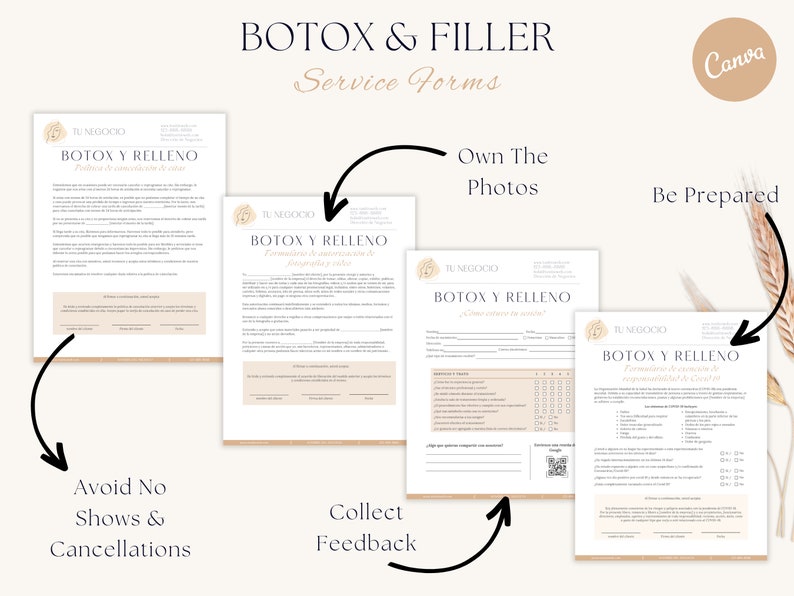 Spanish Botox and Filler Forms Bundle: Injectable Consent (digital ...