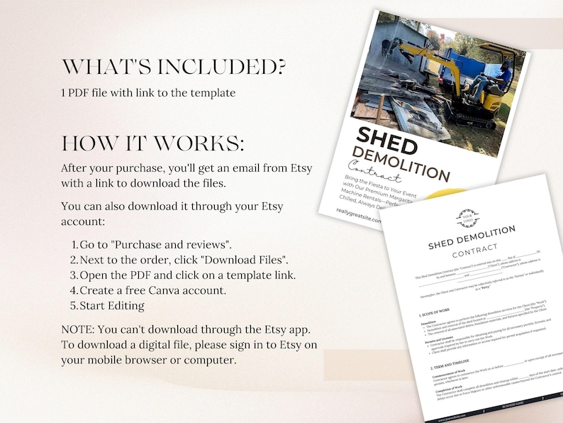 Shed Demolition Contract Template: Pre-demolition Checklist (digital ...