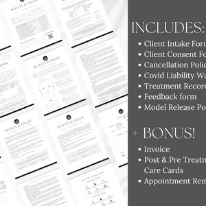 Facial Injectables Forms Bundle Botox and Dermal Filler Cosmetic Nurse ...