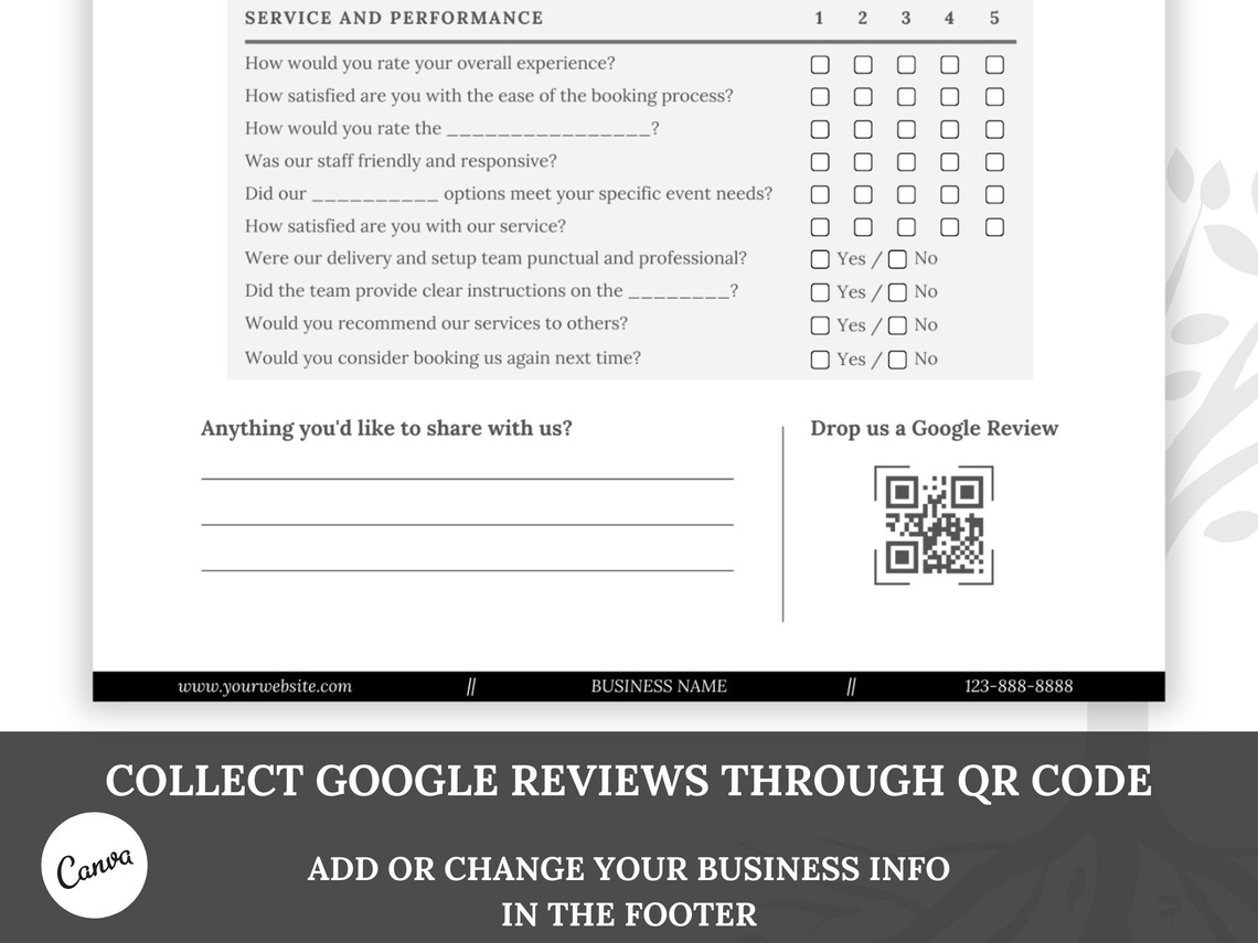 Customizable Feedback Form Template, Customer Satisfaction Survey ...
