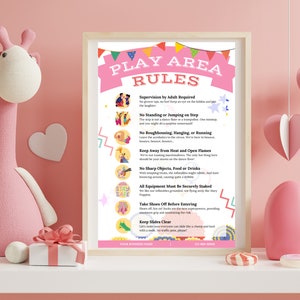 Outdoor Bounce House Rules Sign | Printable Kids Play Rules | Soft Play ...