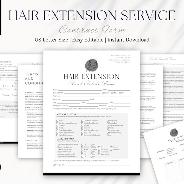 Hair Salon Forms - Etsy