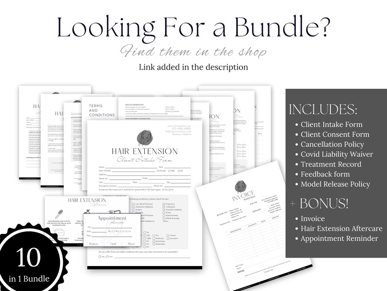 Hair Extension Service Contract Template: Salon Forms (canva Editable ...
