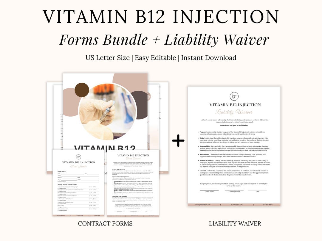 Vitamin B12 Injection Consent Forms: Med Spa Template (digital Download ...