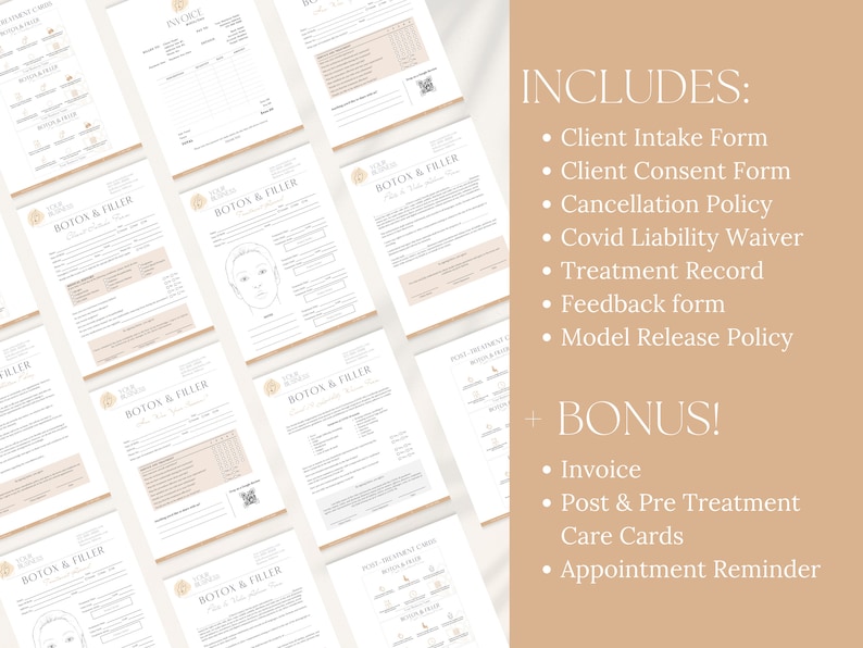 Botox and Filler Forms Bundle Client Intake Botulinum Neurotoxins Forms ...