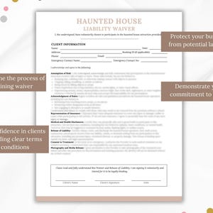Haunted House Liability Waiver Template: Editable Consent Form (digital Download) - Etsy